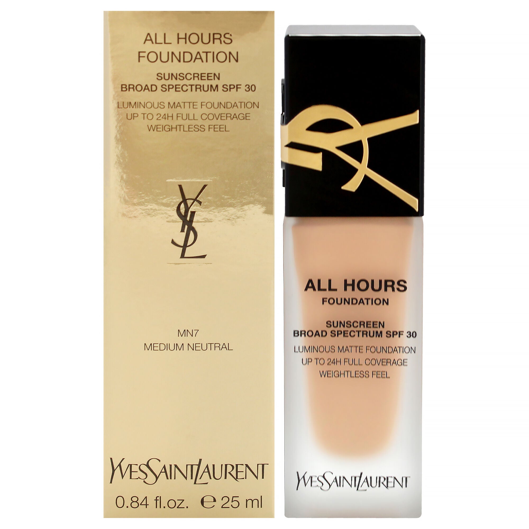 All Hours Foundation SPF 30 - MN7 Medium Neutral by Yves Saint Laurent ...