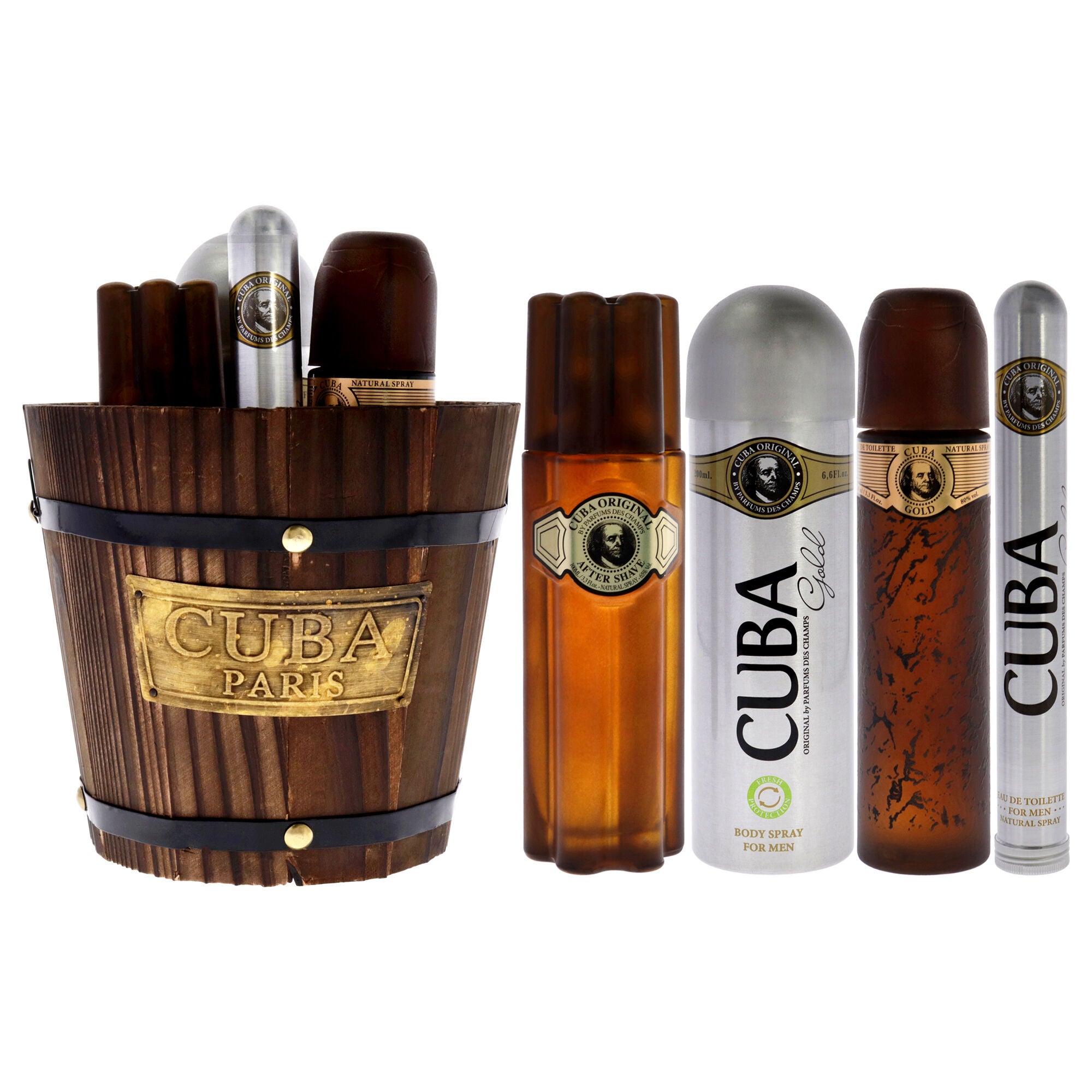 Cuba Gold by Cuba for Men - 4 Pc Gift Set 3.3oz EDT Spray, 1.17oz EDT ...