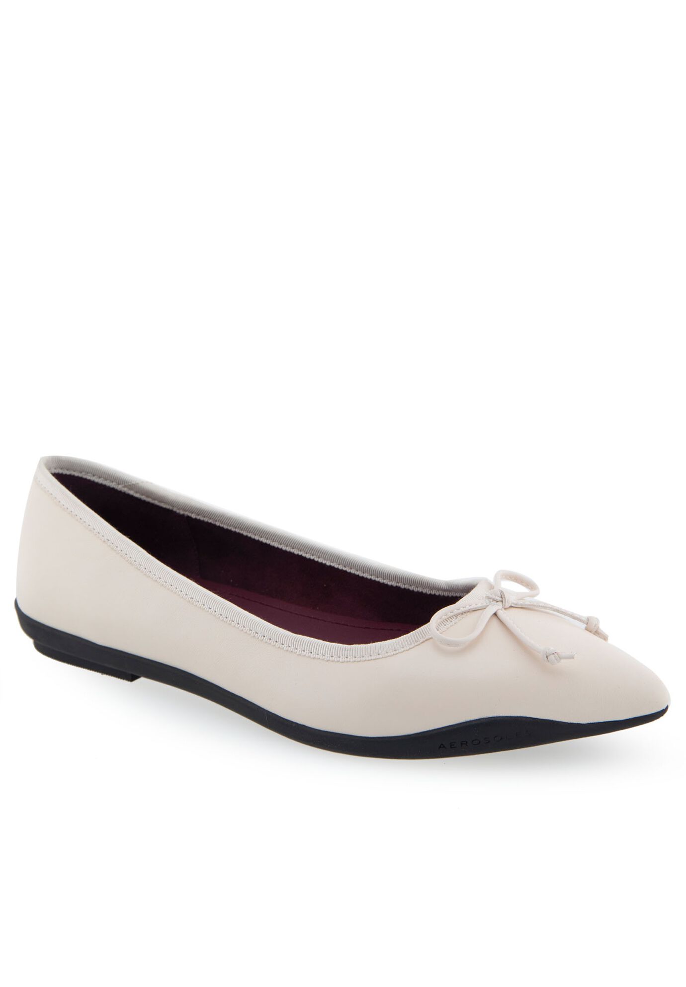 Chic Dumas Ballet Flats for Women, Eggnog Leather | Ellos