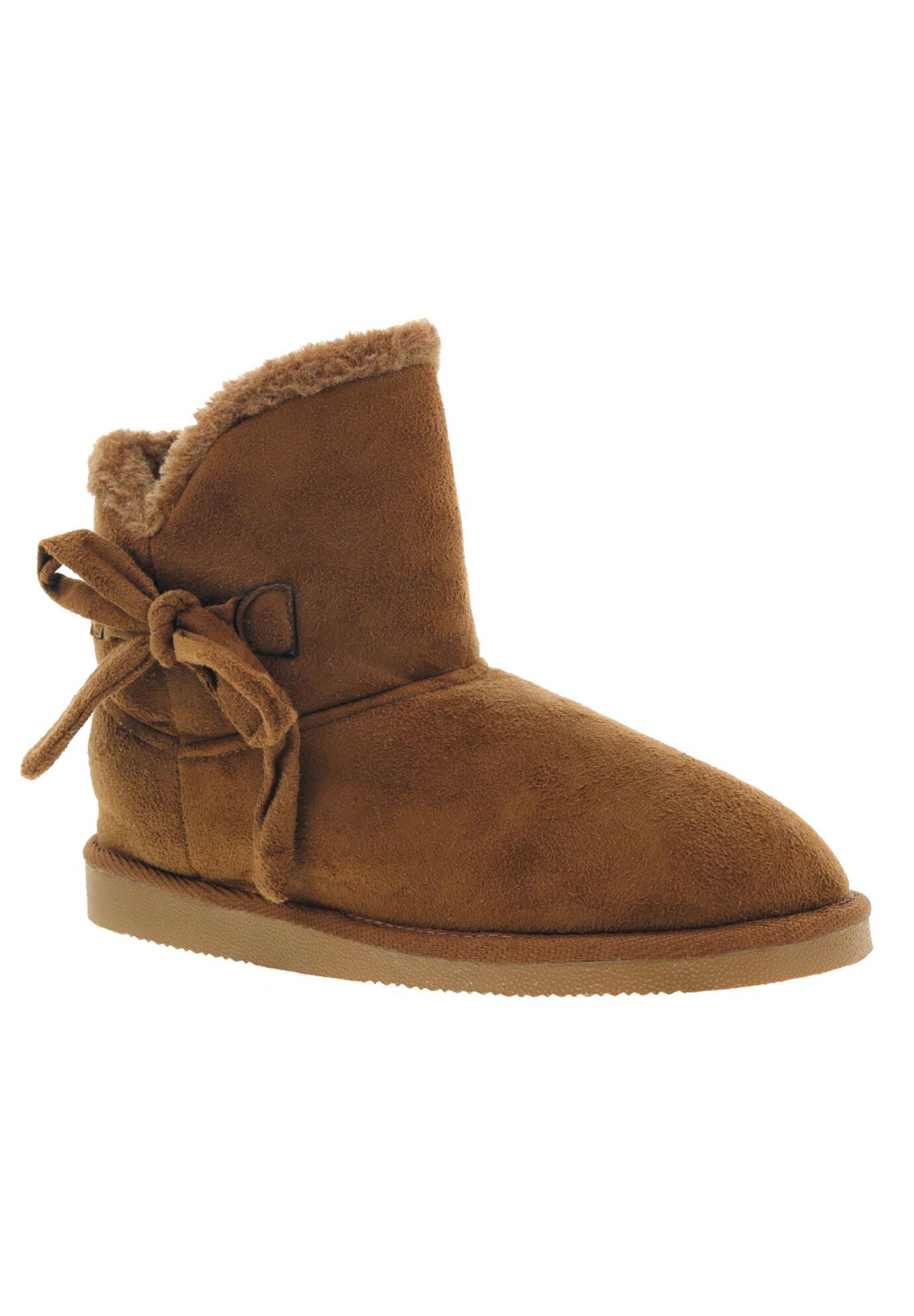 Ace Bootie | Microsuede Cold Weather Boot, Tan Microsuede | Ellos