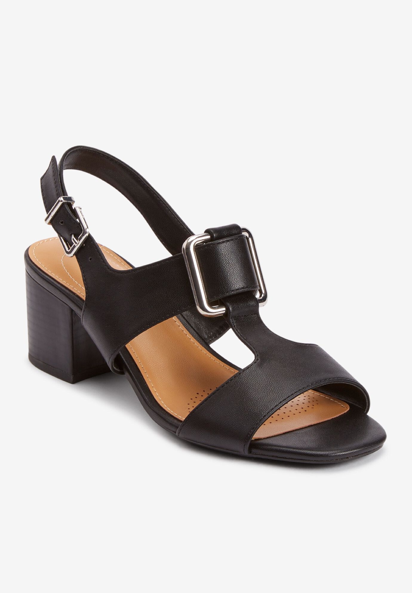 Leather Buckle Sandals - The Simone, Black | Ellos