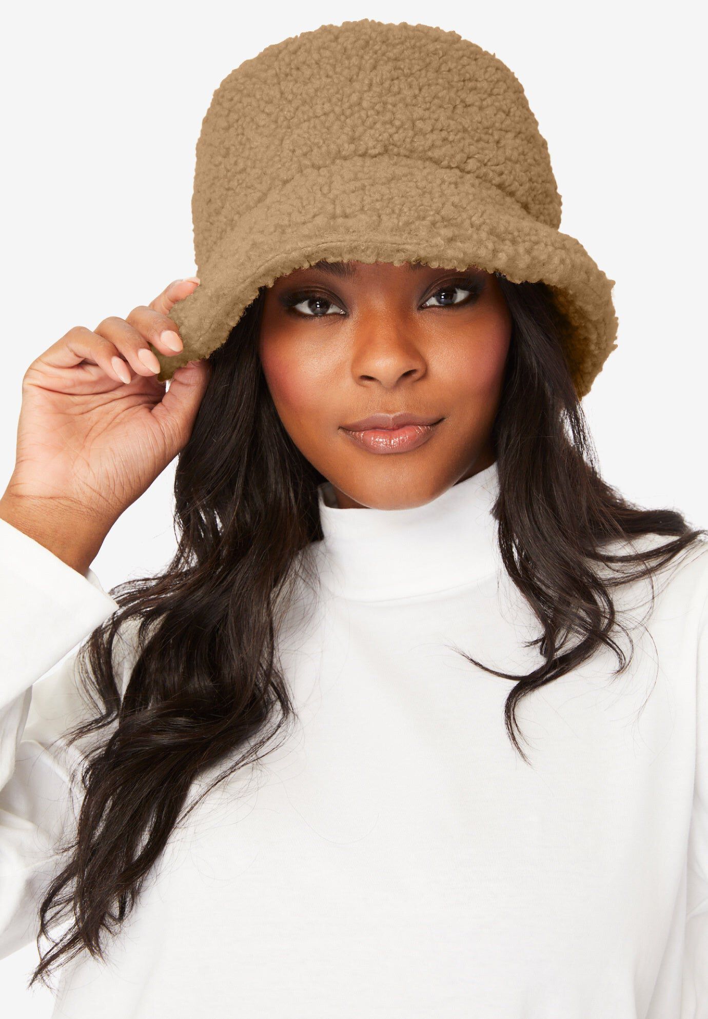 Sherpa Bucket Hat - '90s Sherpa Style, Soft Camel | Ellos