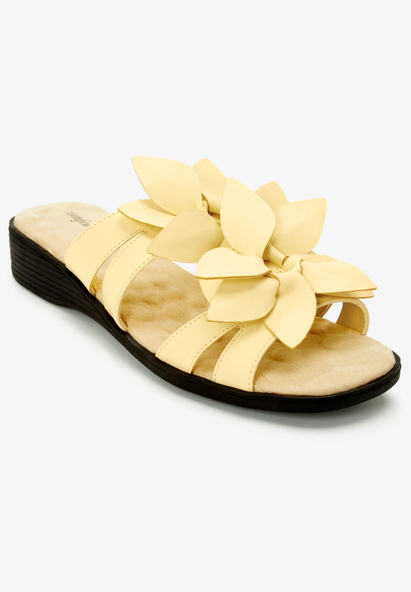 Floral Slip-On Sandal - The Paula Sandal, Pale Yellow | Ellos