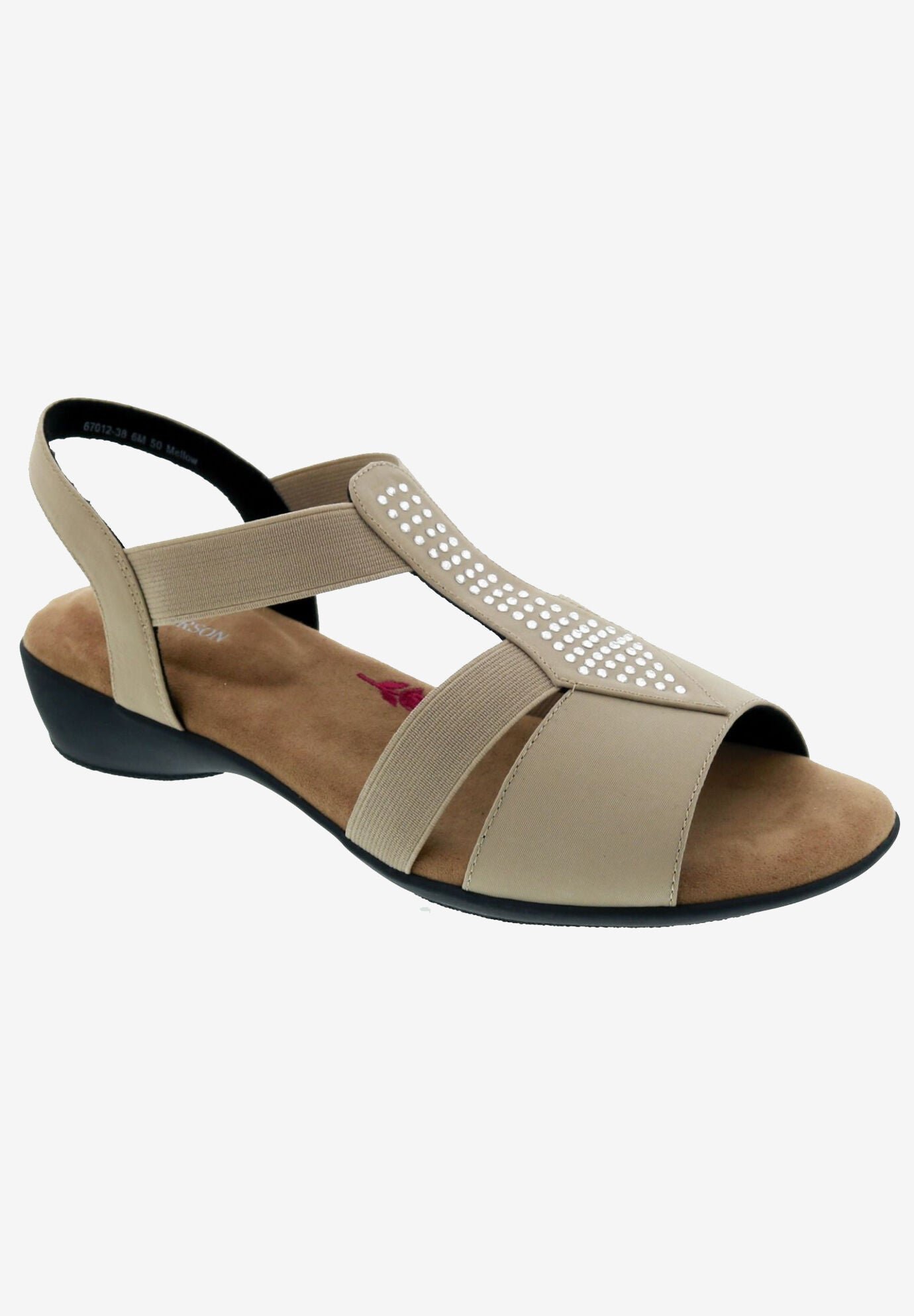Mellow Sandal with Padded Footbed & Rubber Outsole, Sand Stretch | Ellos