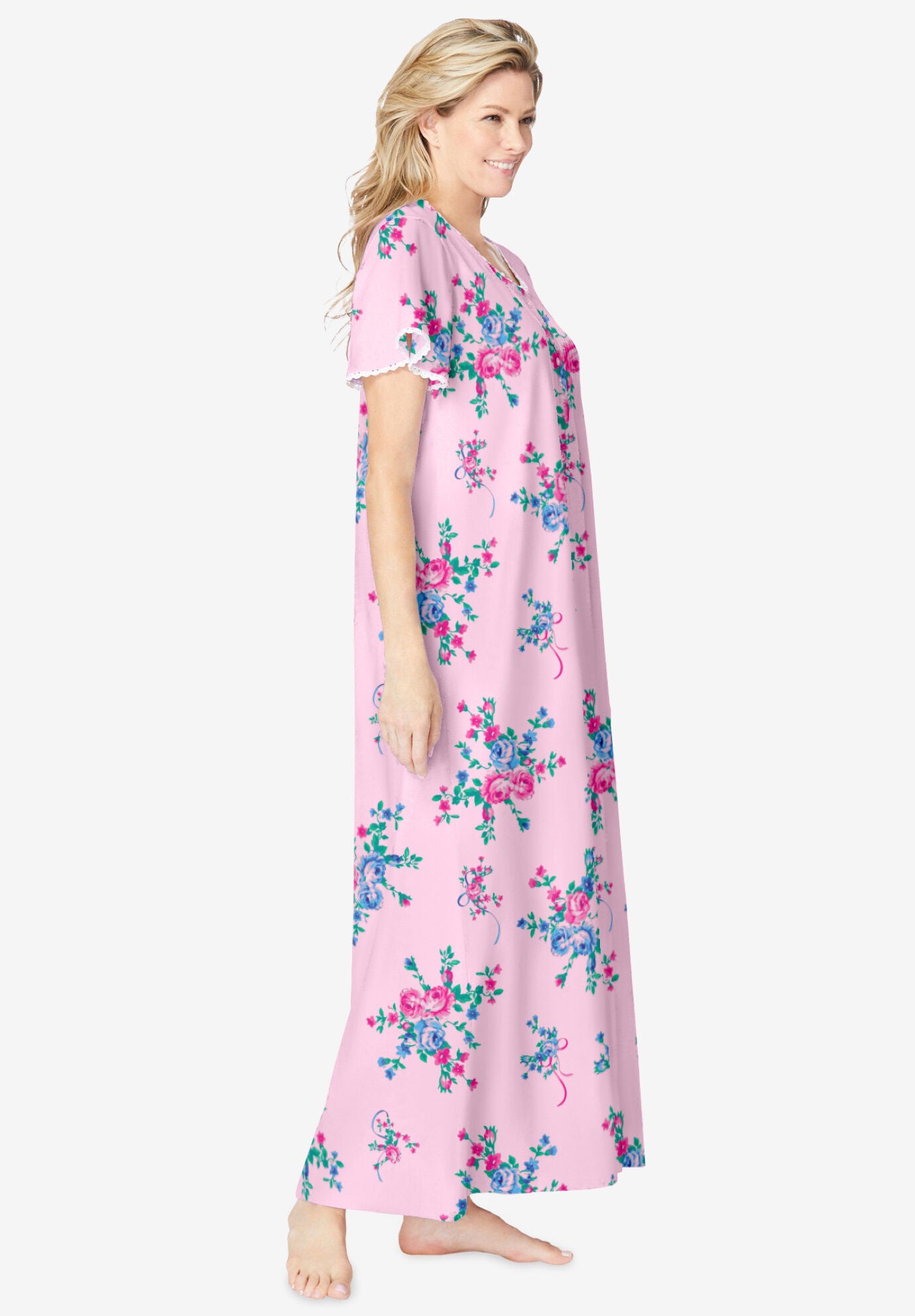 Long Pintuck Knit Gown | Ellos