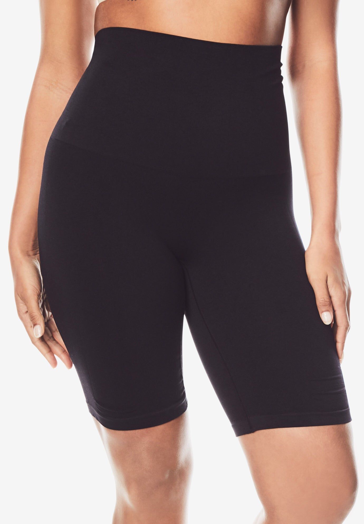 Medium Control Seamless Thigh Slimmer, Black | Ellos