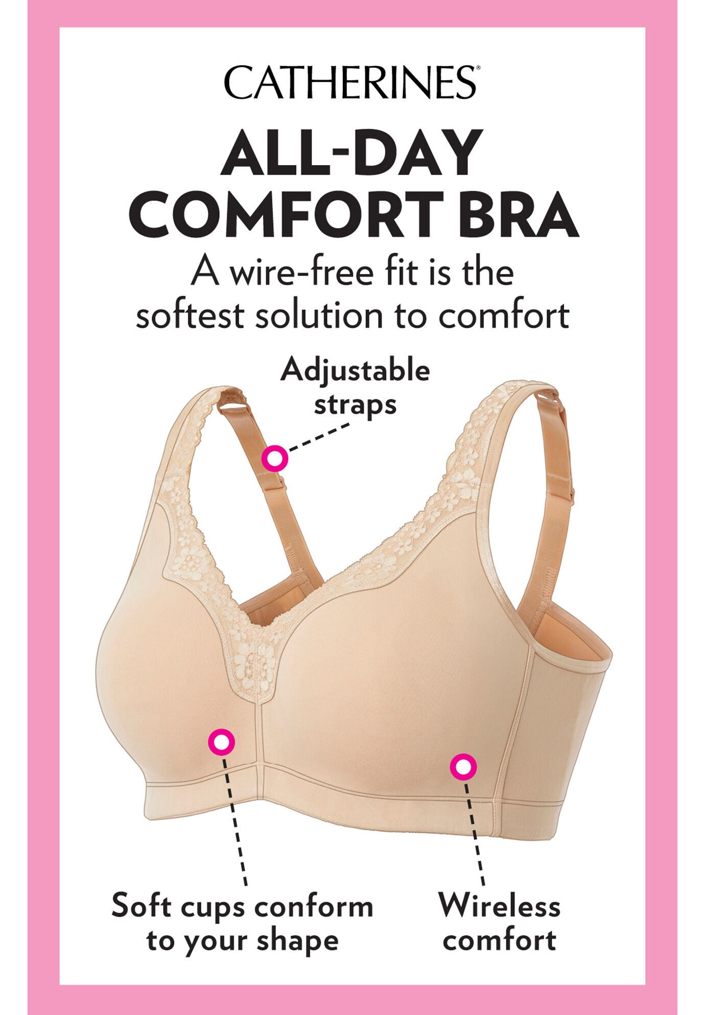 Cotton Comfort Wireless Bra | Ellos