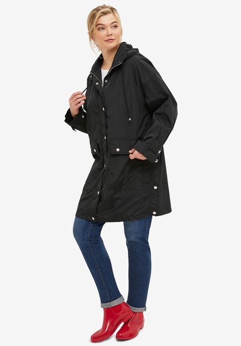 Hooded A-Line Raincoat | Ellos