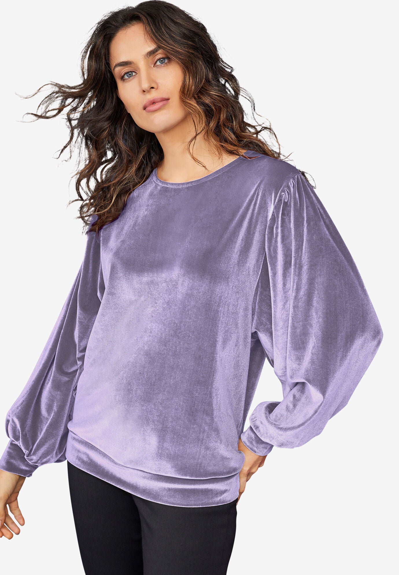 Full Sleeve Velour Top | Ellos