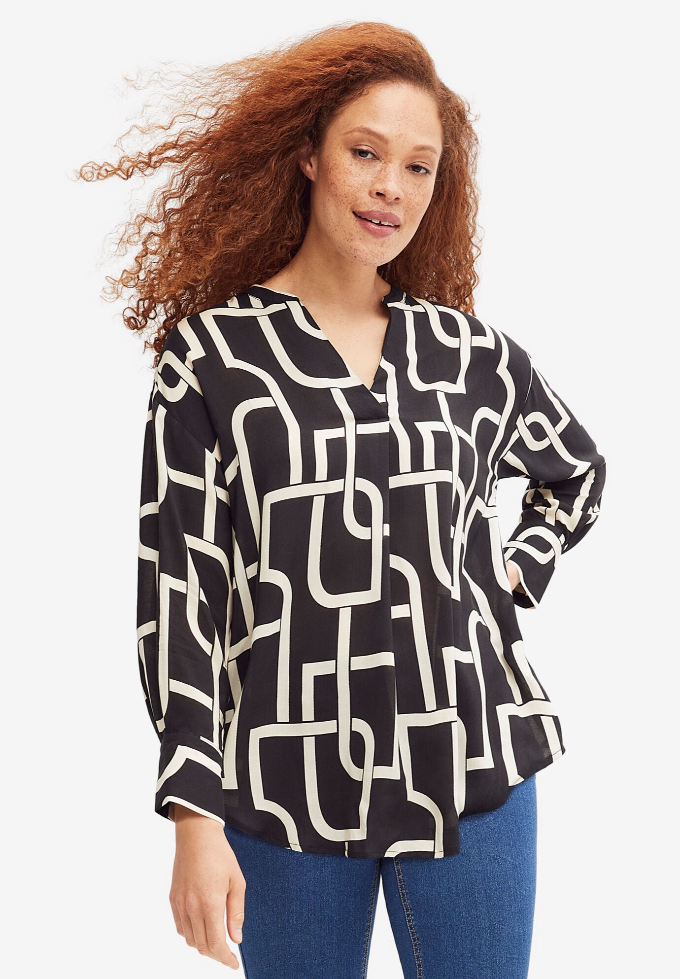Notch V-Neck Tunic | Ellos