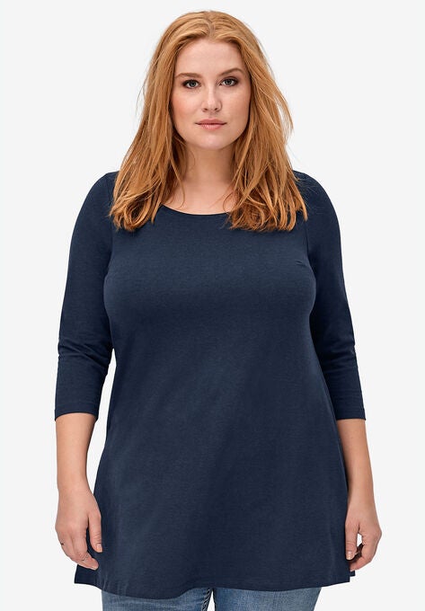 3/4 Sleeve Knit Tunic | Ellos