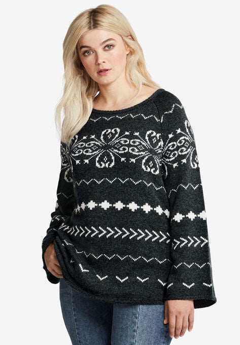 Patterned A-line Sweater | Ellos
