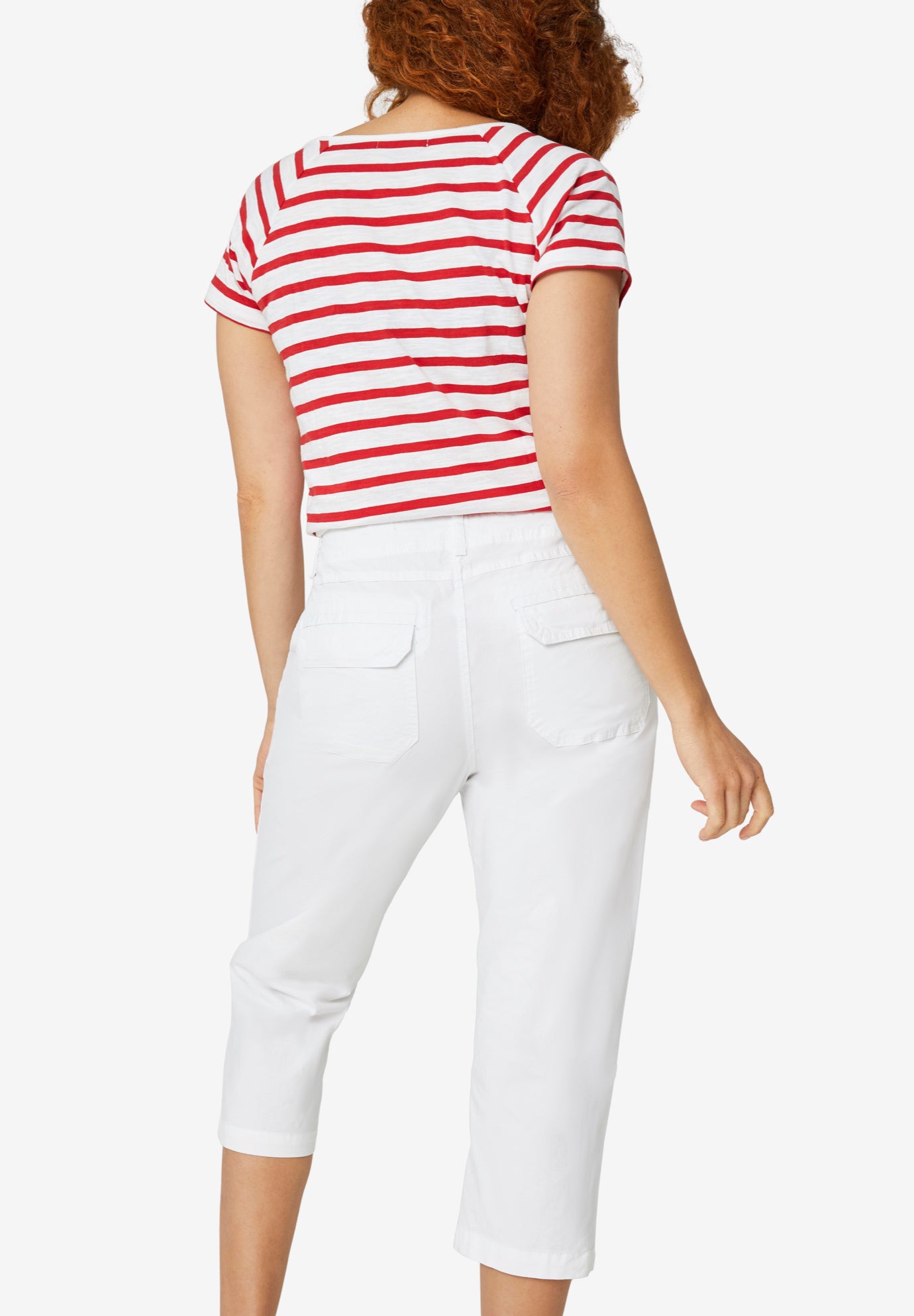 Seamed Capris for Women, Mid-Calf Length, White | Ellos