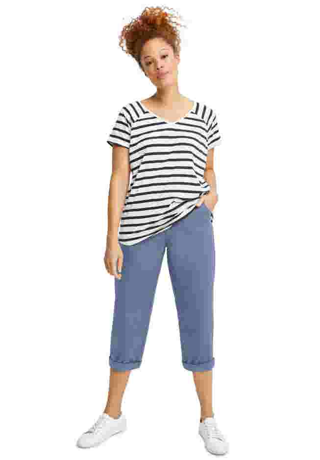 Seamed Capris for Women, Mid-Calf Length, Pale Indigo | Ellos