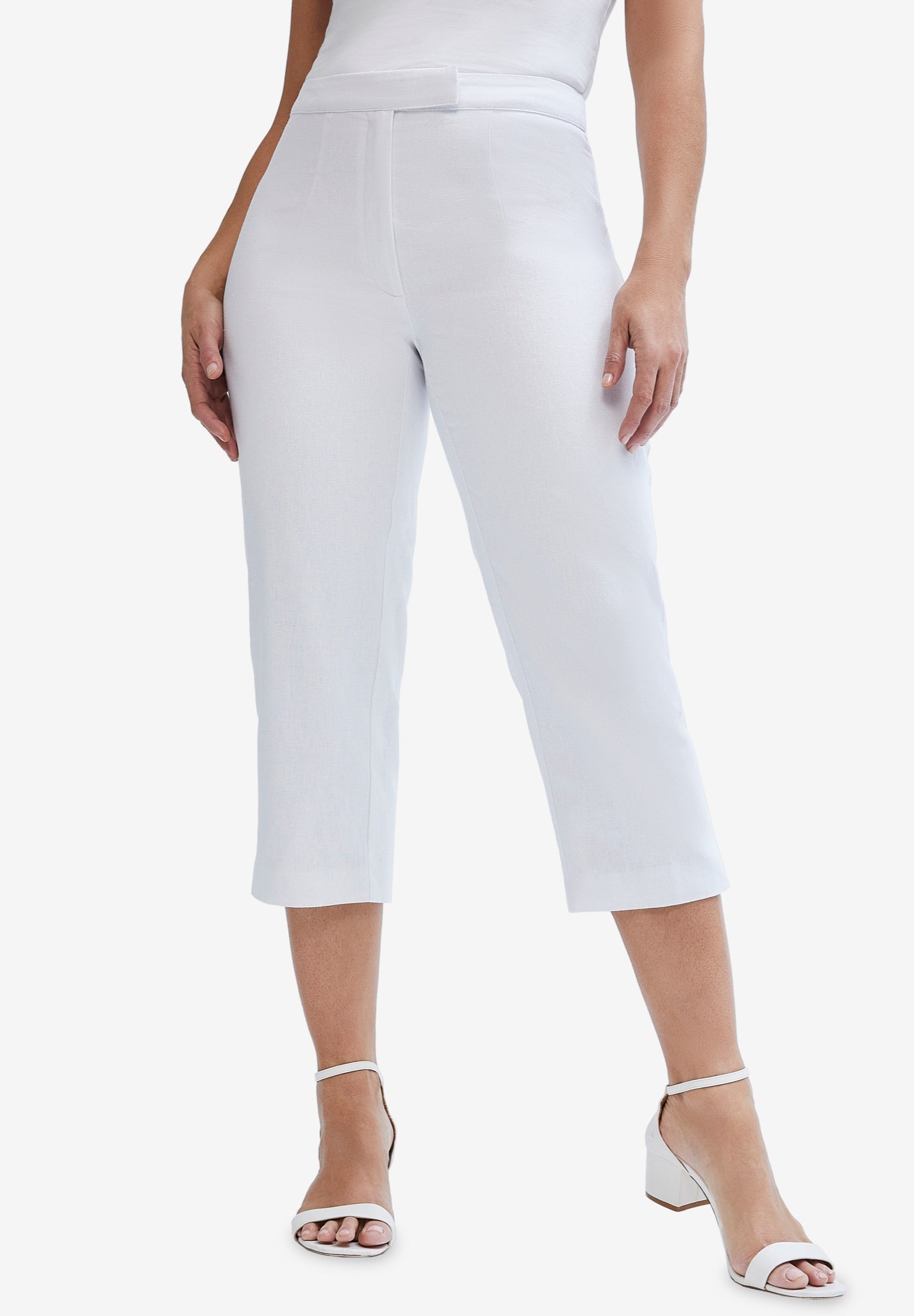 Linen Capri Set with Sash Belt – Versatile Outfit, Black | Ellos