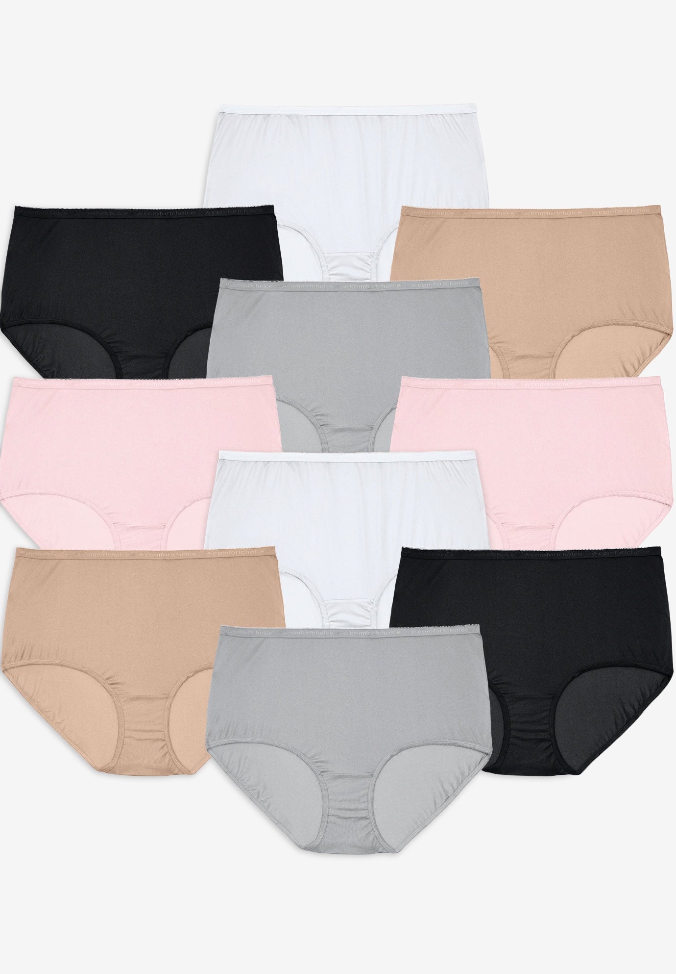 10 Pack Nylon Full Cut Brief Ellos