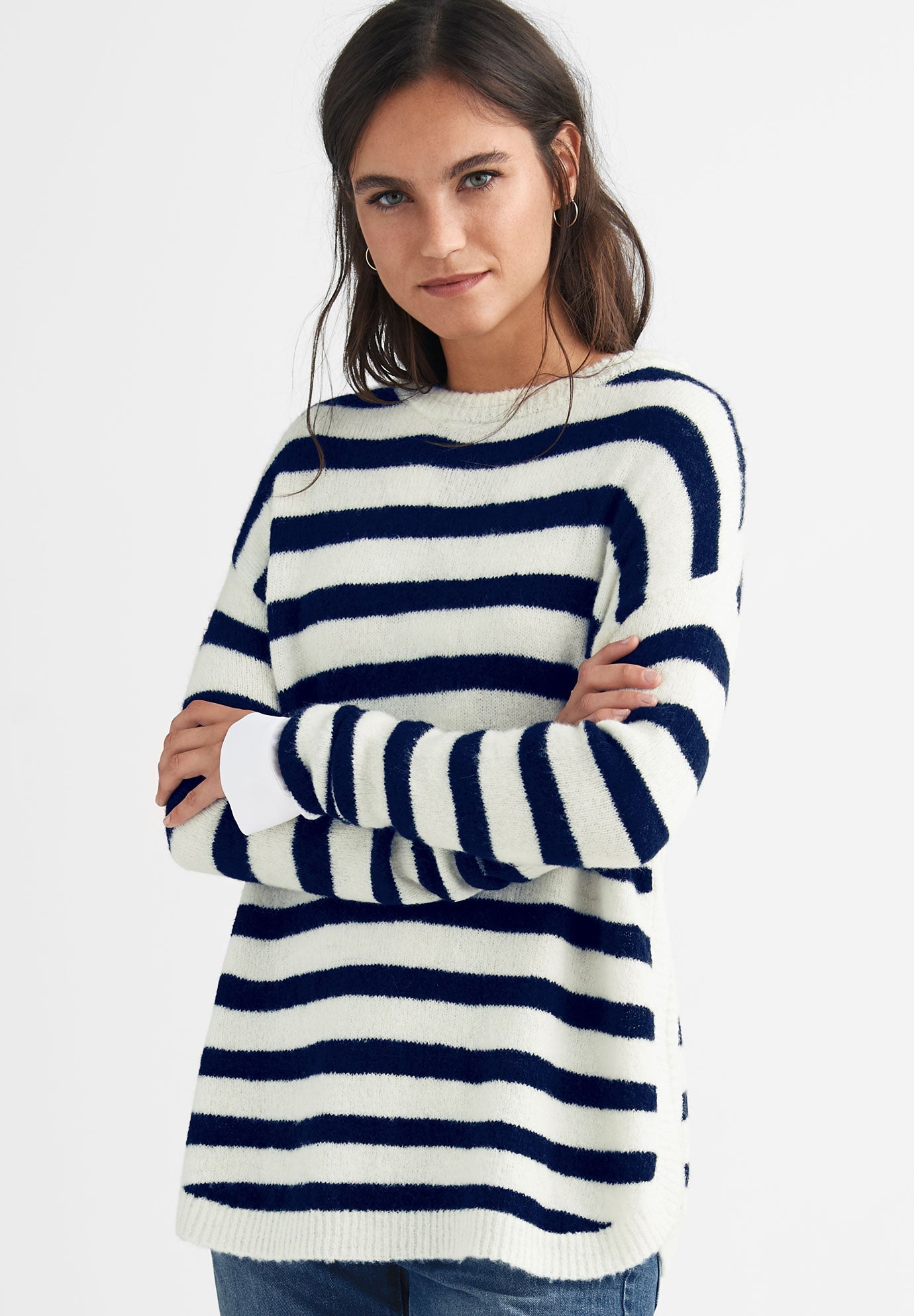 Striped Tunic Sweater | Ellos